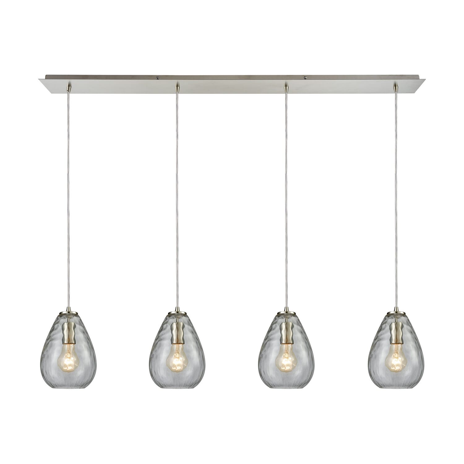 Satin Nickel Four Light Pendant from the Lagoon Collection - LightsOnline.com