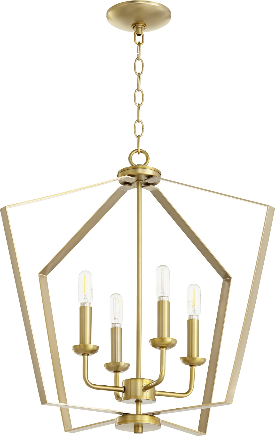Quorum Quorum Home 4-Light 23" Foyer Light in Aged Brass - LightsOnline.com