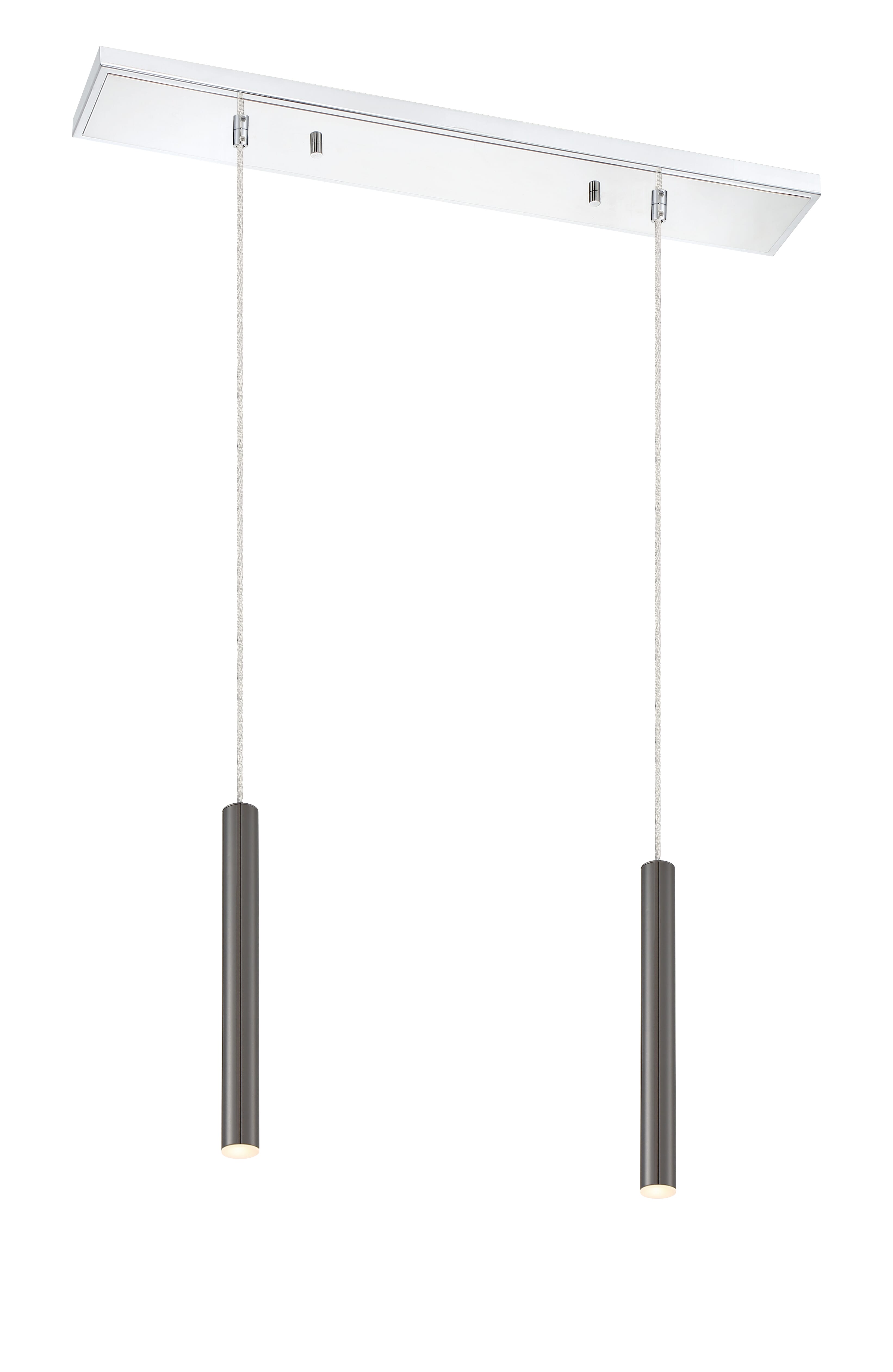 Forest 2-Light Linear Pendant Light In Chrome - LightsOnline.com