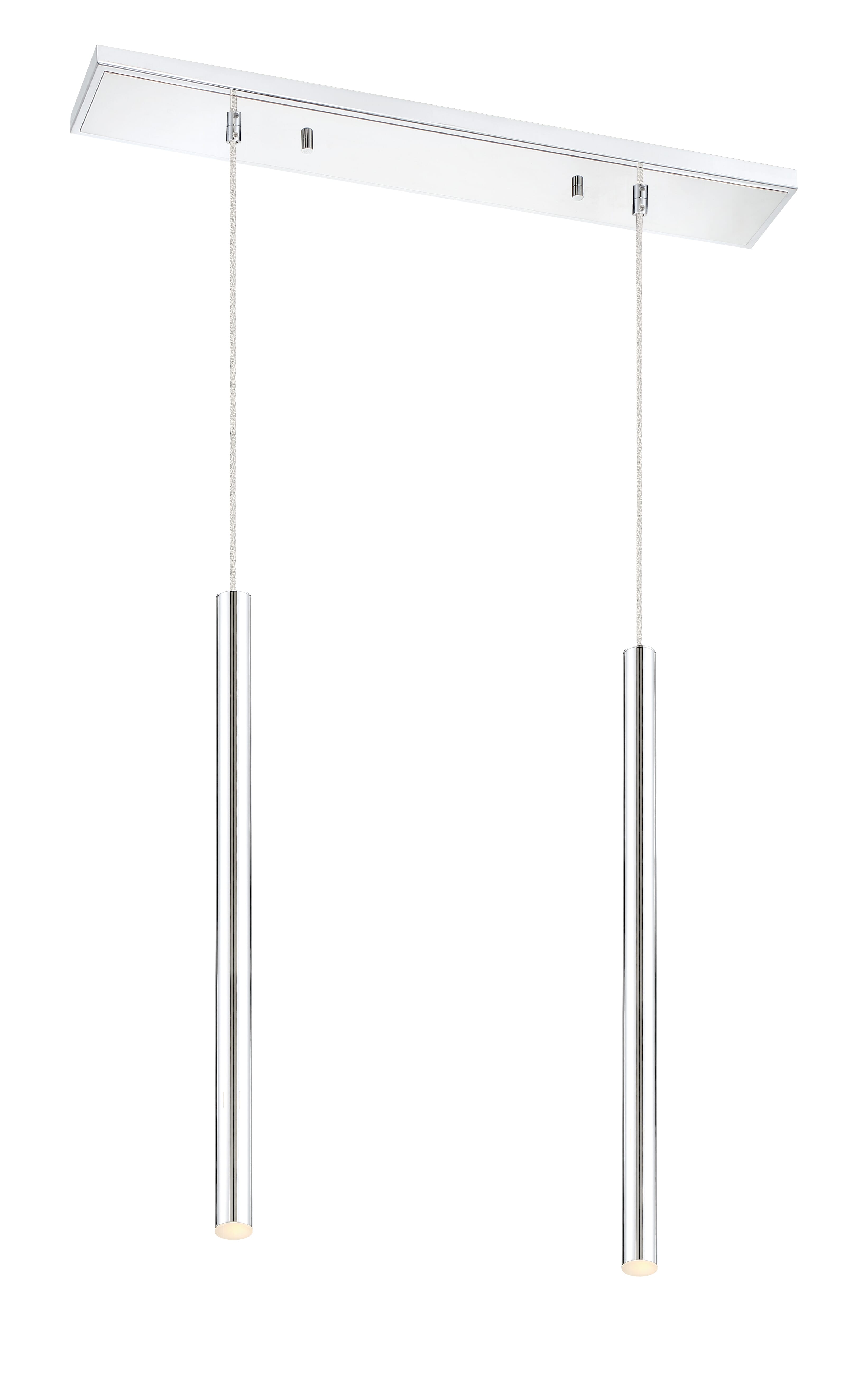 Forest 2-Light Linear Pendant Light In Chrome - LightsOnline.com