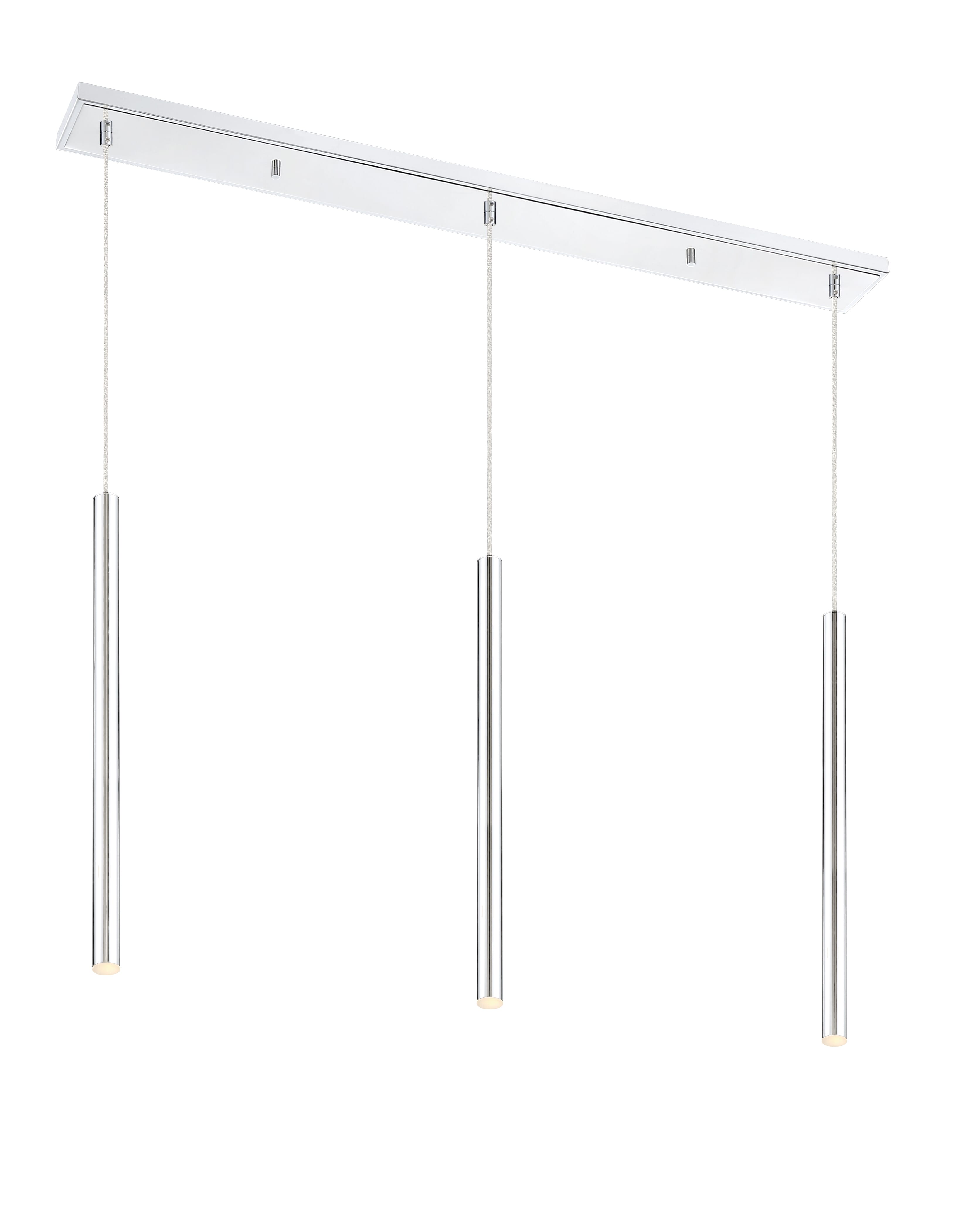 Forest 3-Light Linear Pendant Light In Chrome - LightsOnline.com