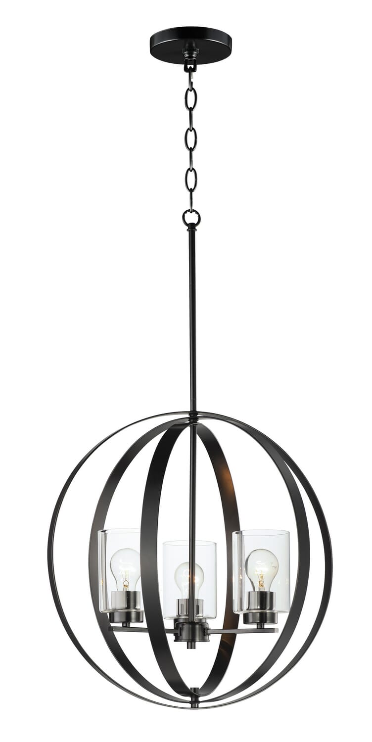 Maxim Sentinel 3-Light 21" Pendant Light in Black - LightsOnline.com