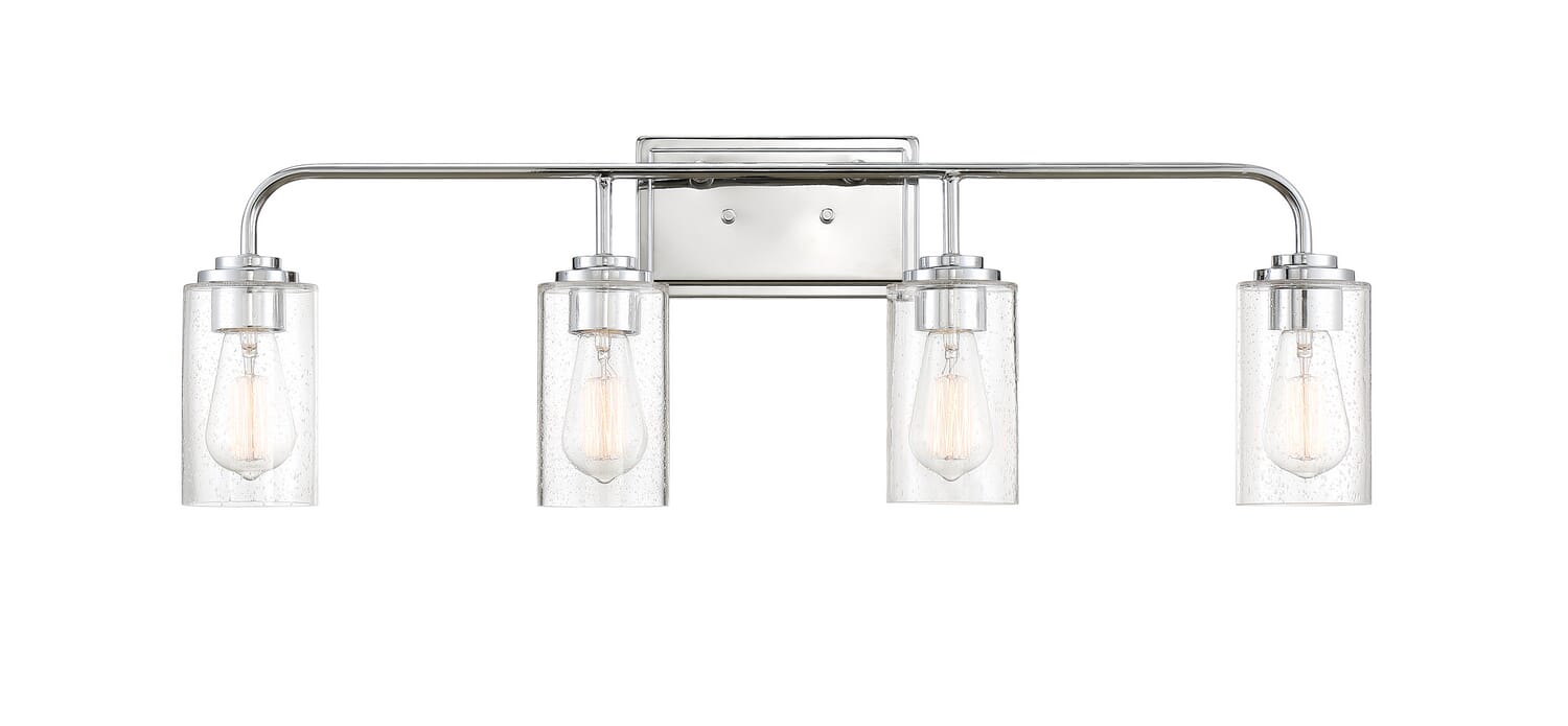 Chrome Four Light Bath Bar from the Logan Collection - LightsOnline.com