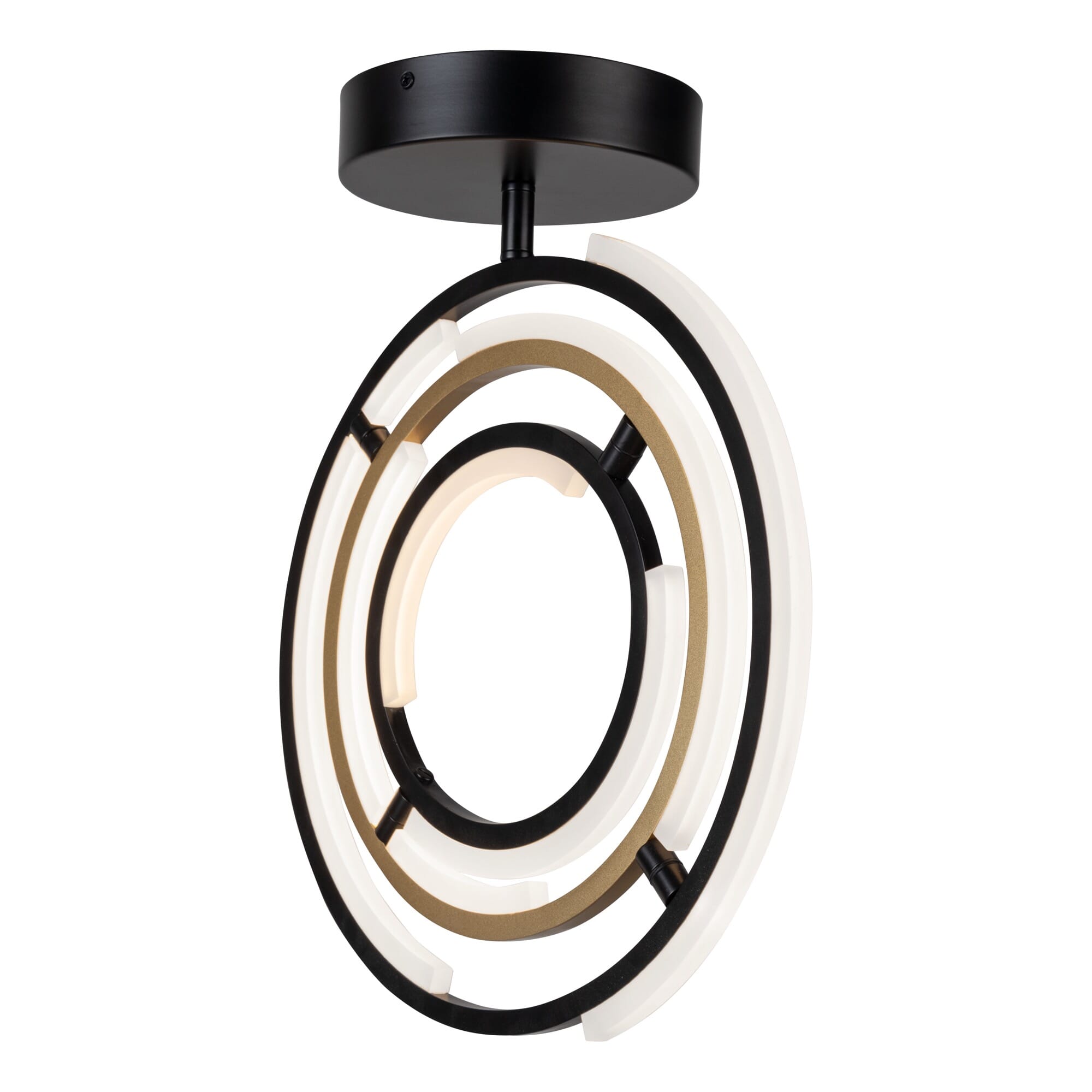 Black & Brass LED Semi-Flush Mount from the Trilogy Collection ...