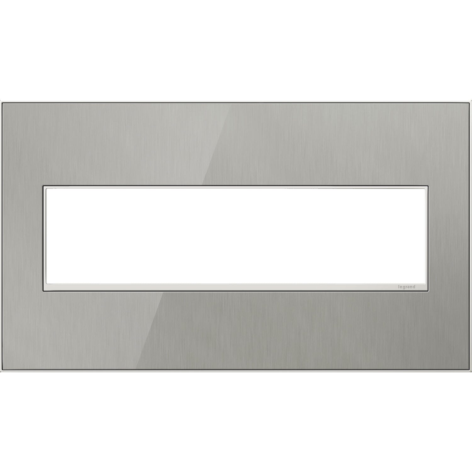 adorne Brushed Stainless 4 Opening Wall Plate - LightsOnline.com