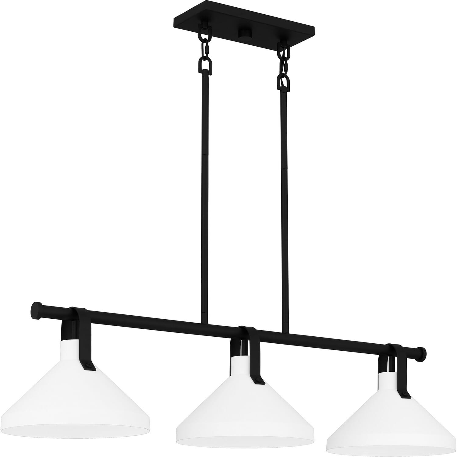 Matte Black Three Light Linear Chandelier from the Brink Collection ...