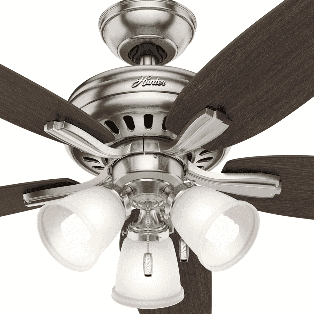 Hunter Newsome 3-Light 52" Indoor Ceiling Fan in Brushed Nickel ...