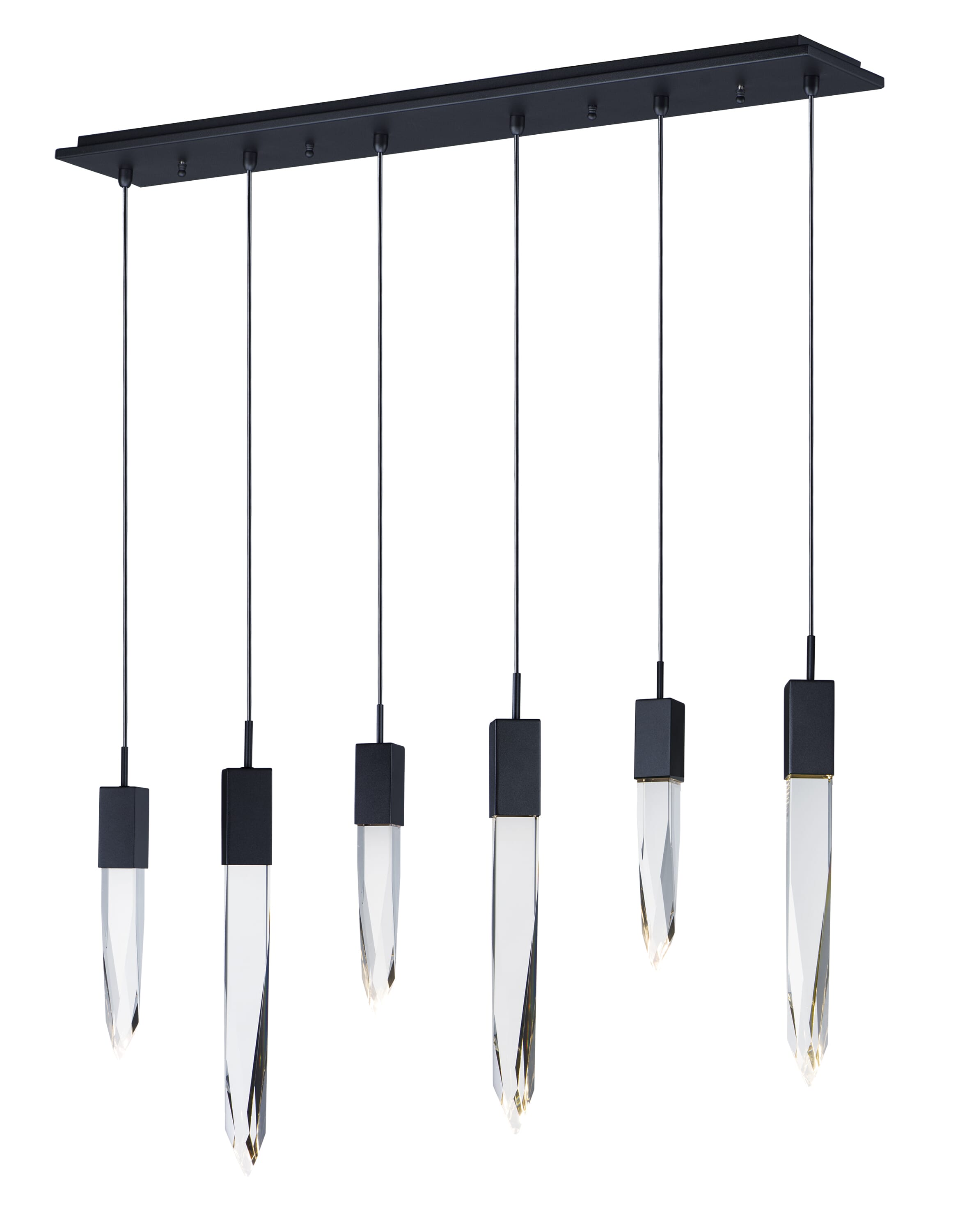 ET2 Lighting Quartz 39.25" LED 6-Light Linear Pendant in Black ...