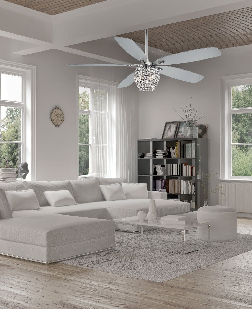 Minka-Aire Bling 56" LED Ceiling Fan in Chrome - LightsOnline.com