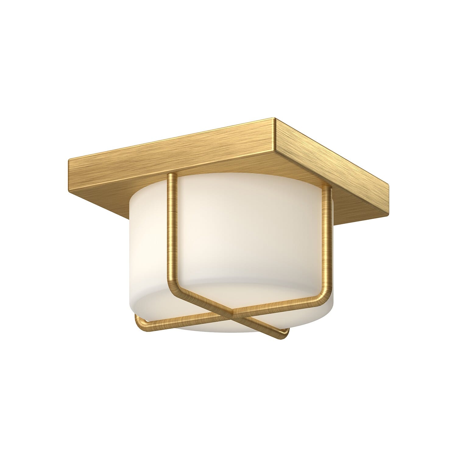 Brushed Gold Opal Glass LED Flush Mount from the Regalo Collection - LightsOnline.com
