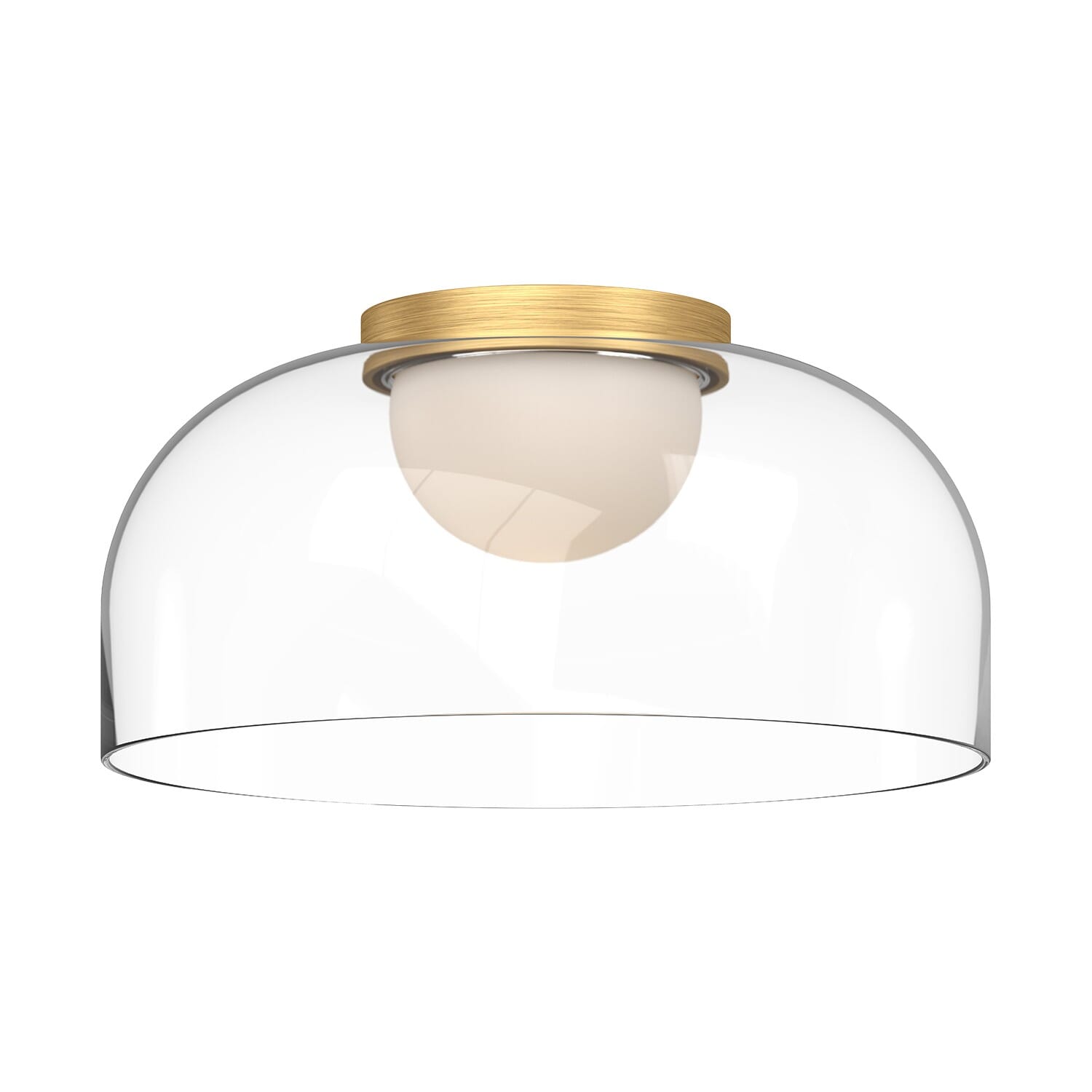 Brushed Gold Clear LED Flush Mount from the Cedar Collection - LightsOnline.com