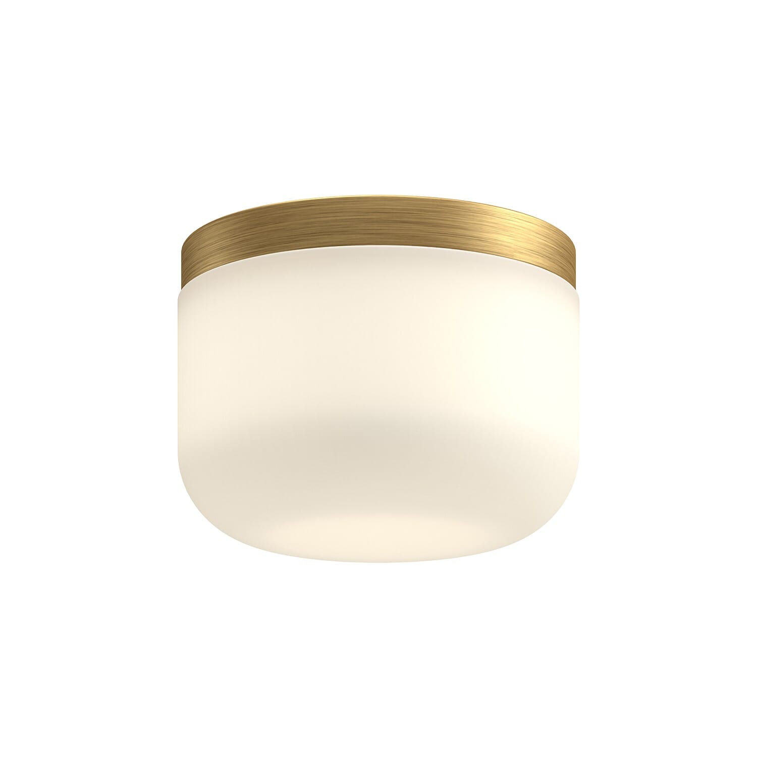 Brushed Gold Opal Glass LED Flush Mount from the Mel Collection - LightsOnline.com