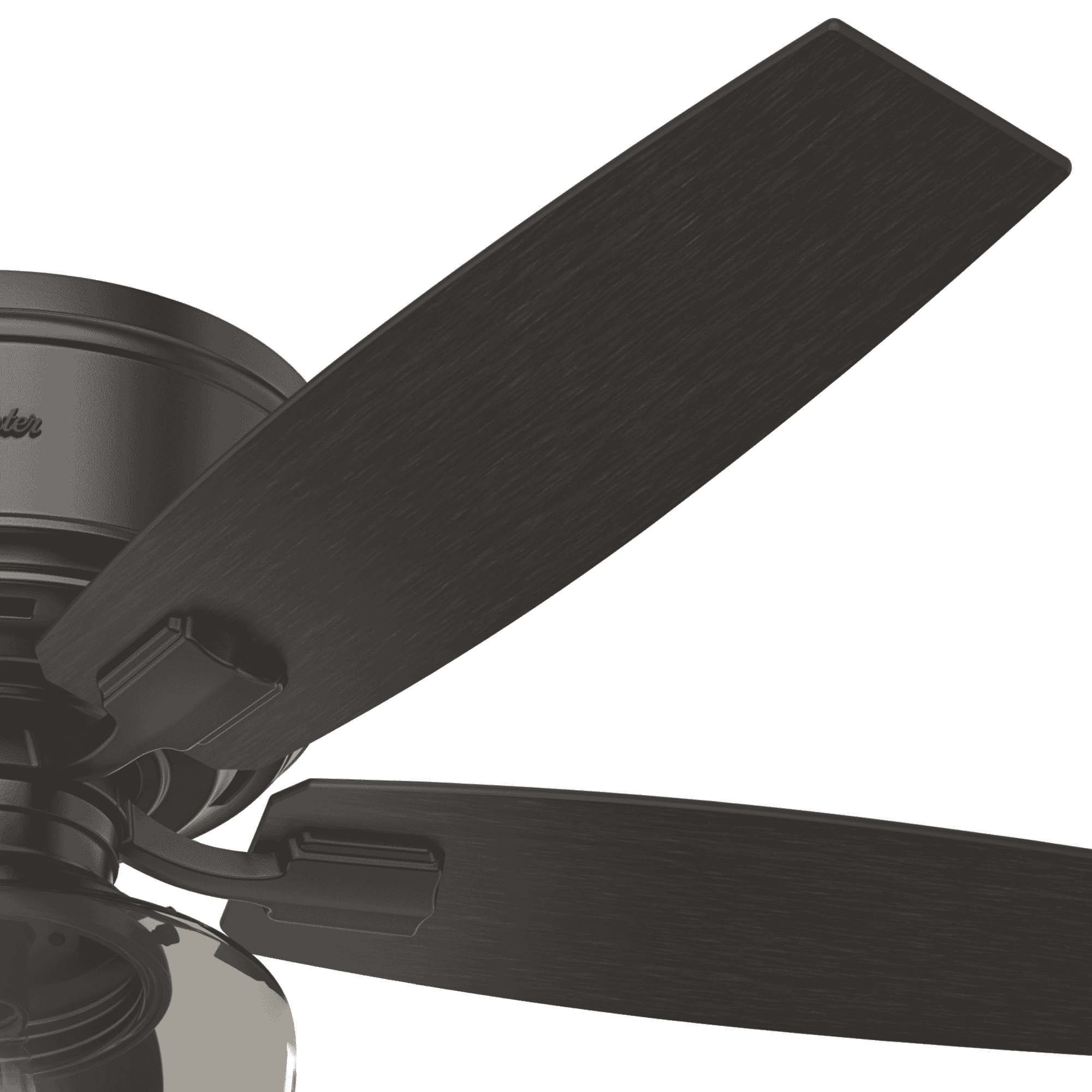 Hunter Bennett 52" Indoor Flush Mount Ceiling Fan in Matte Black ...