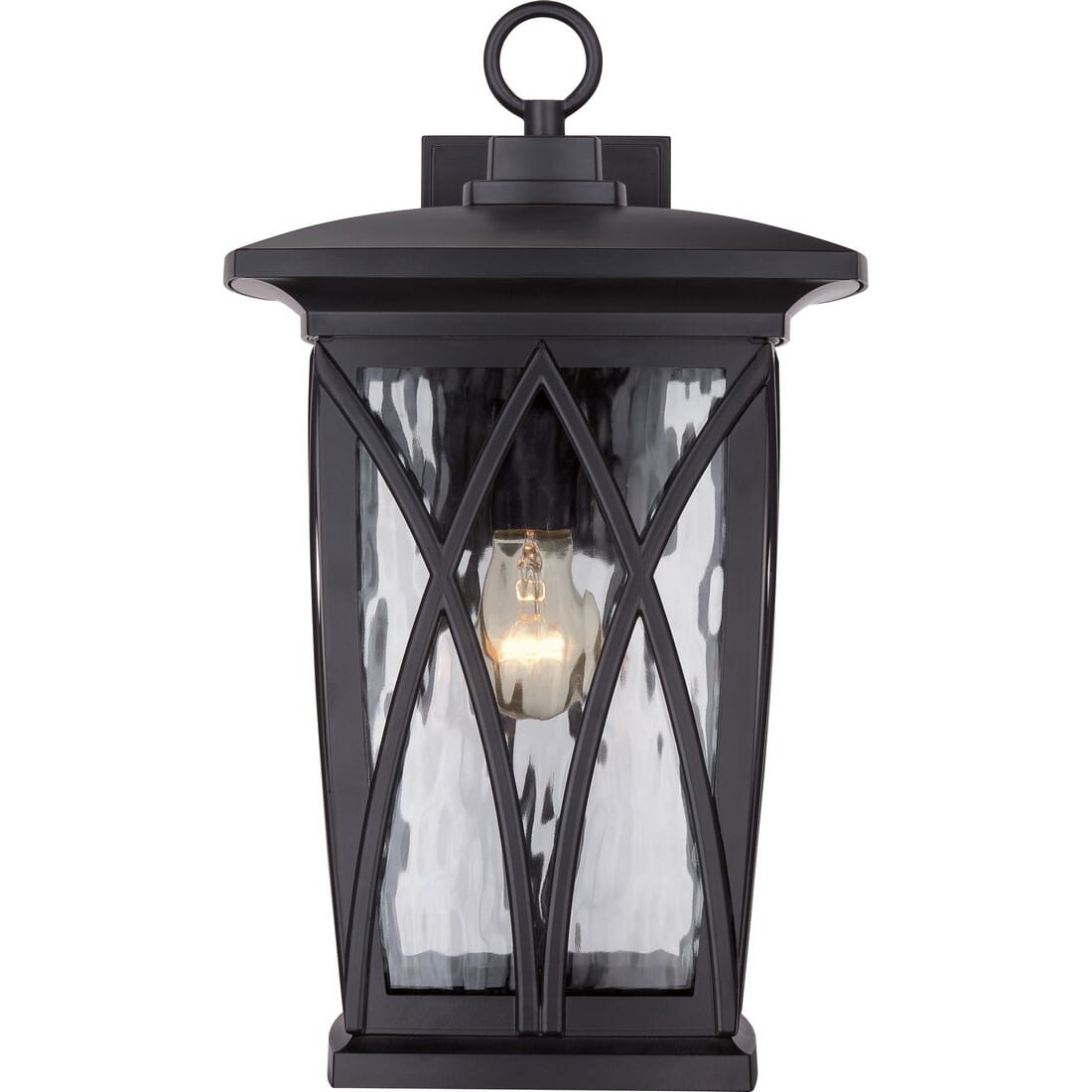 Grover 1-Light Outdoor Wall Lantern in Mystic Black - LightsOnline.com