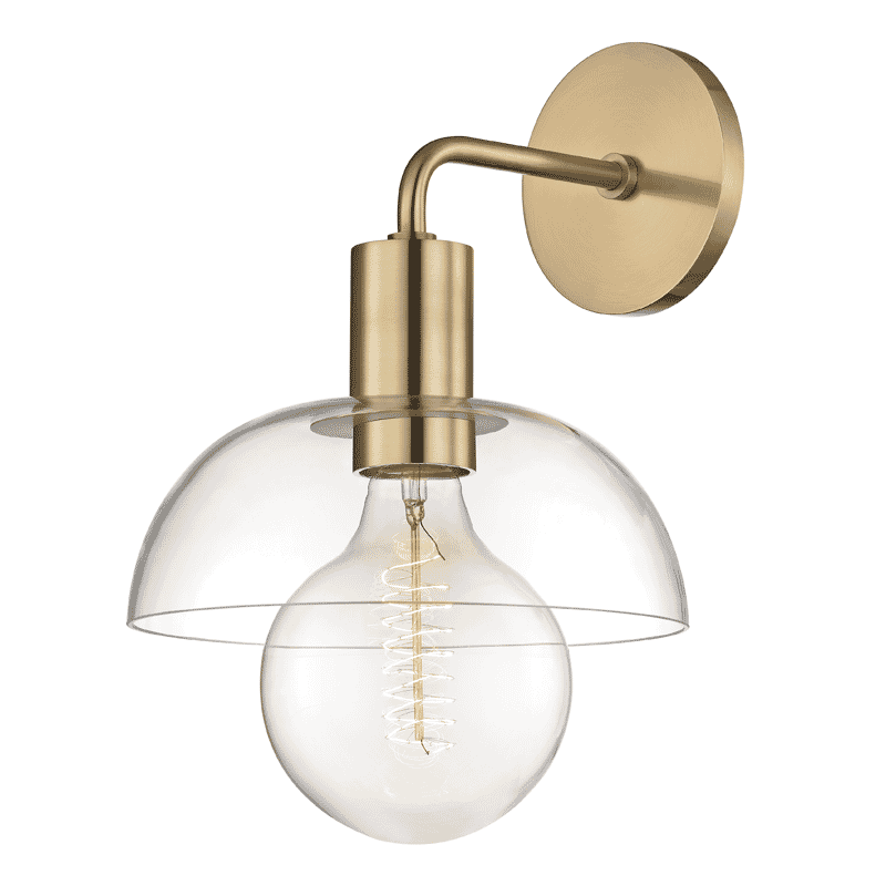 Mitzi Kyla 14" Wall Sconce in Aged Brass - LightsOnline.com