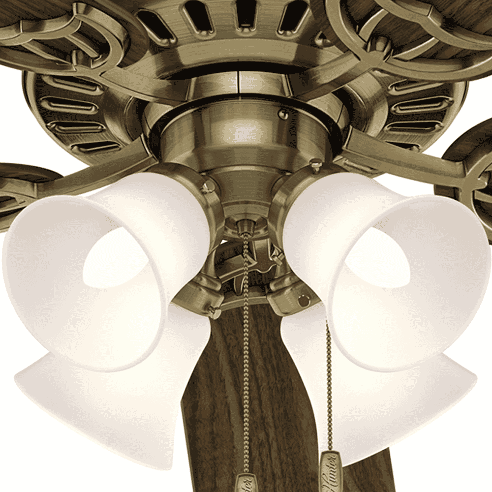 Hunter Studio Series 4-Light 52" Indoor Ceiling Fan in Antique Brass ...