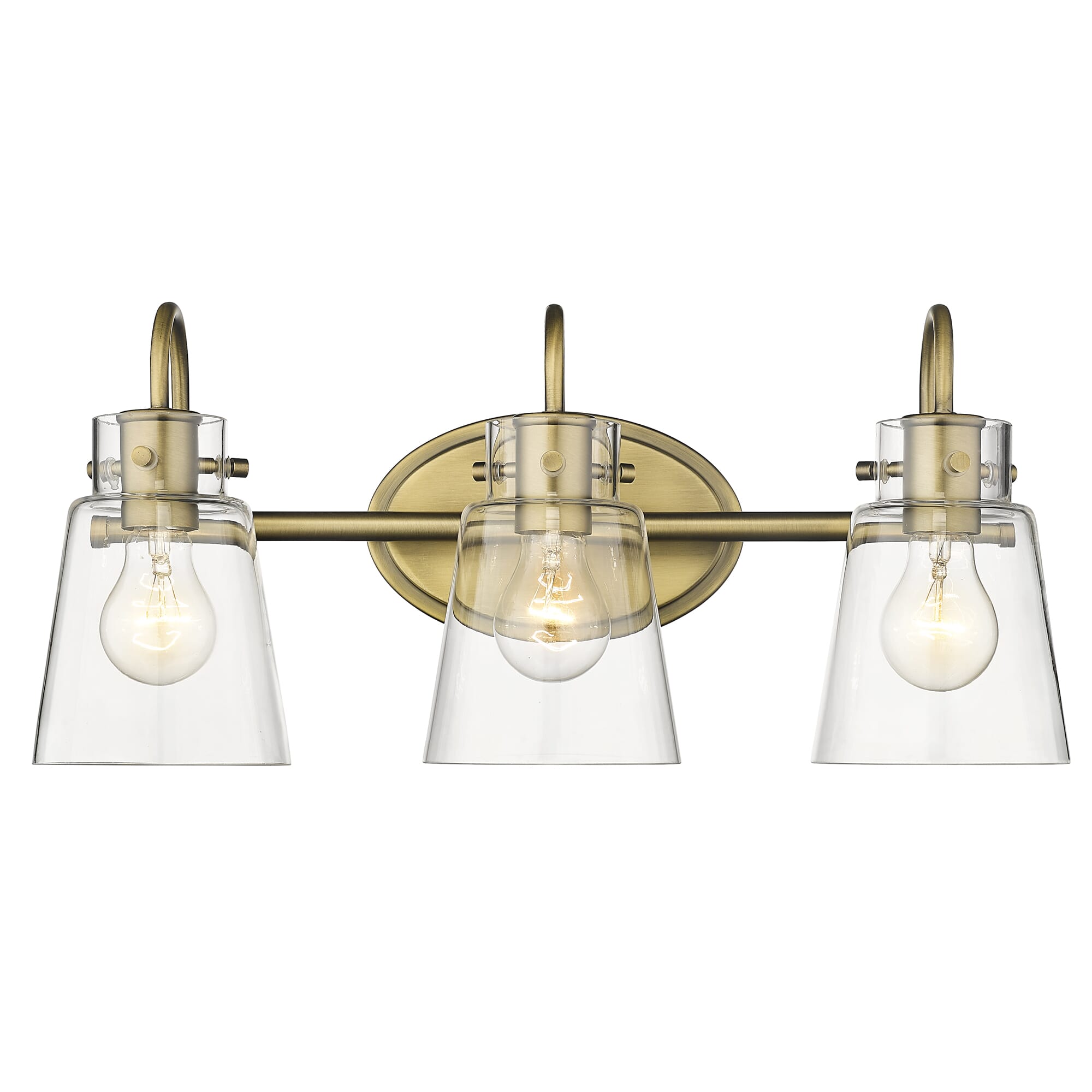 Antique Brass Three Light Vanity from the Bristow Collection ...
