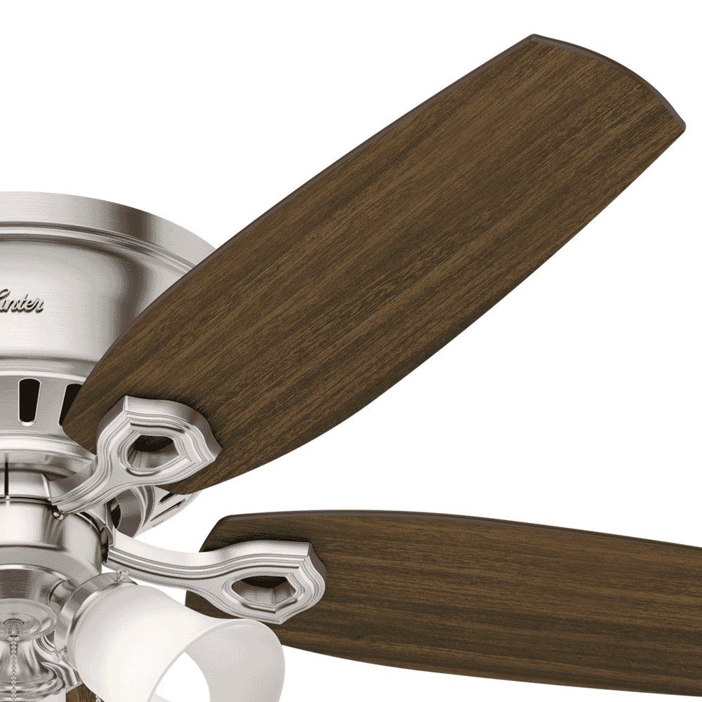 Hunter Builder 3-Light 52" Indoor Flush Mount Ceiling Fan in Brushed ...