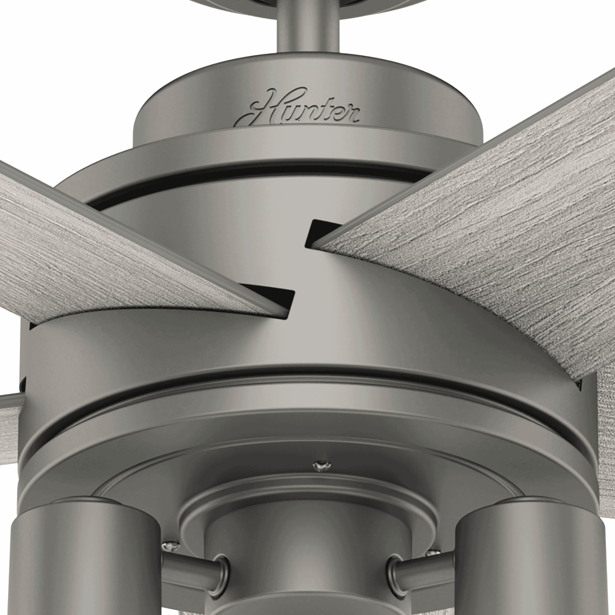 Hunter 3-Light 52" Indoor Ceiling Fan in Matte Silver - LightsOnline.com