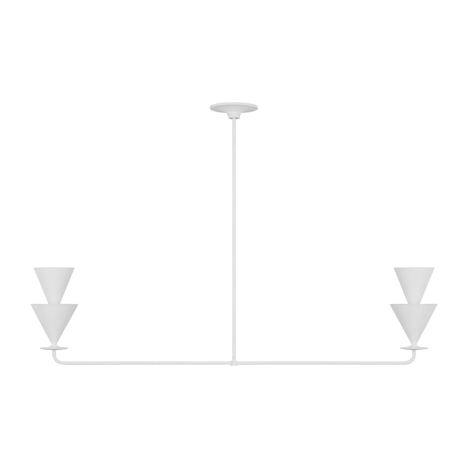 Cornet 2-Light Linear Chandelier in Cast Plaster - LightsOnline.com