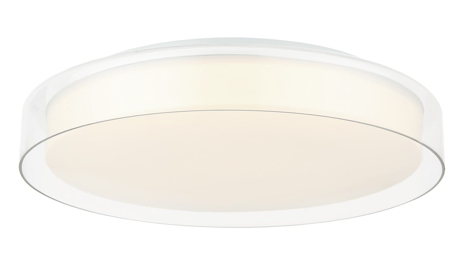 Callum 1-Light LED Flush Mount in White with Clear - LightsOnline.com