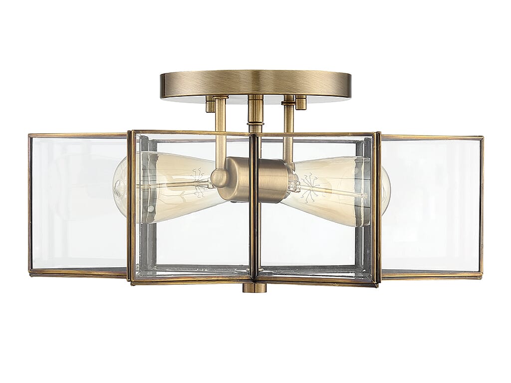 Trade Winds Stella Star Semi-Flush Mount Ceiling Light in Natural Brass ...