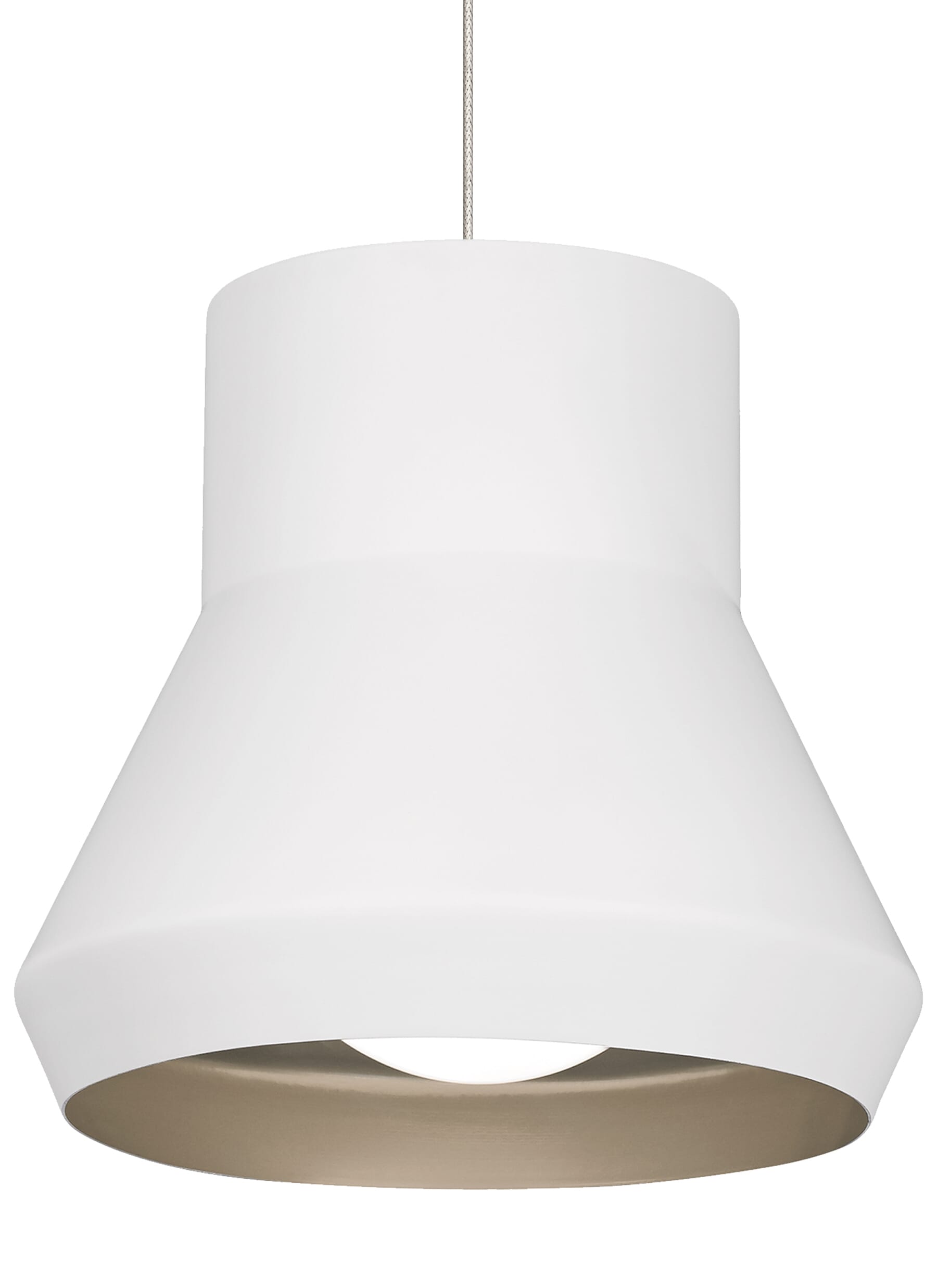 Milo 13" Pendant Light in White Outside/Champagne Inside - LightsOnline.com