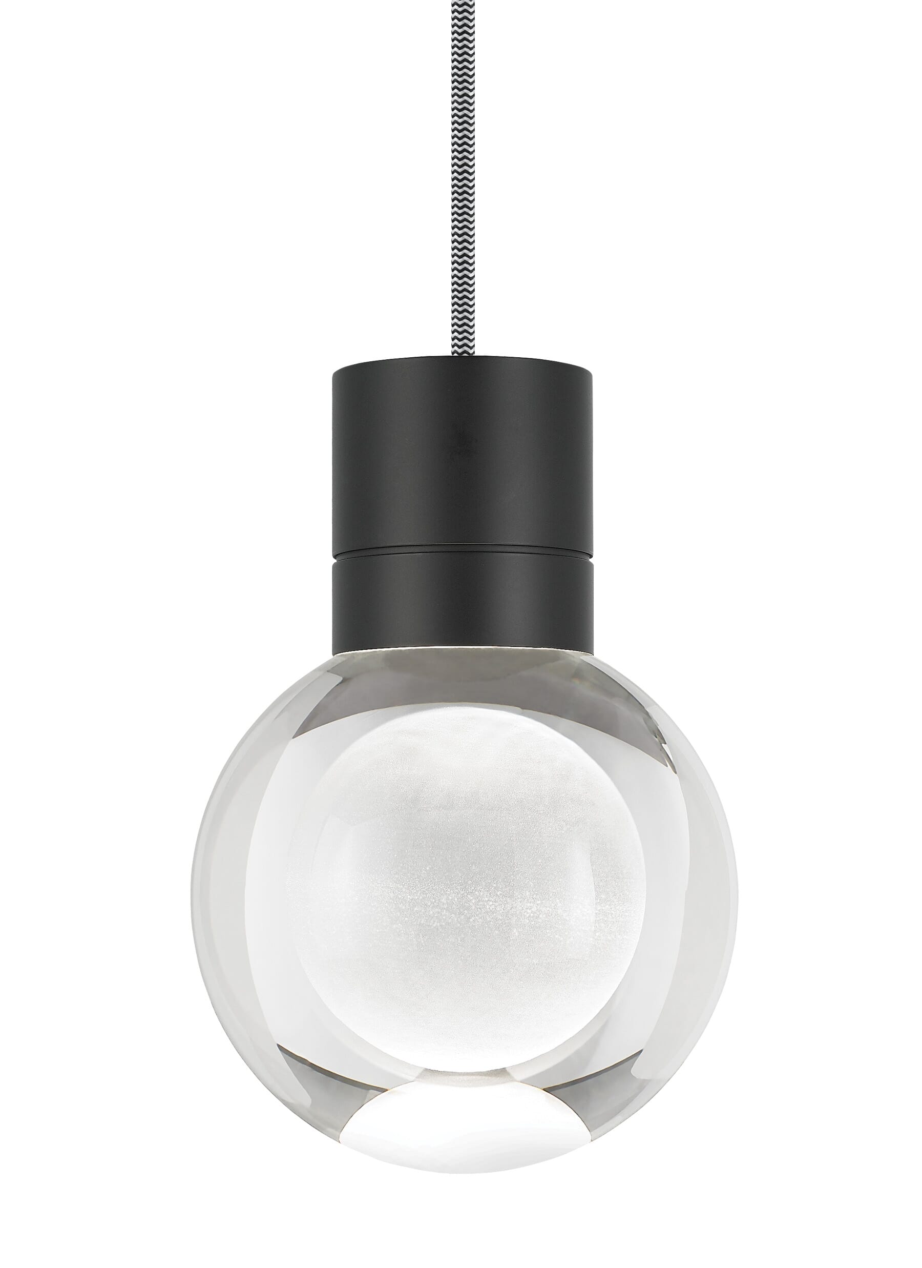 Mina 3000K-2200K LED 5" Pendant Light in Black and Clear - LightsOnline.com