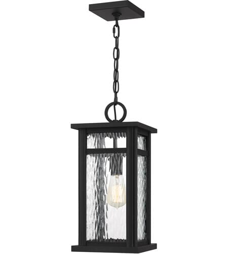 Moira 1-Light Outdoor Hanging Lantern in Earth Black - LightsOnline.com