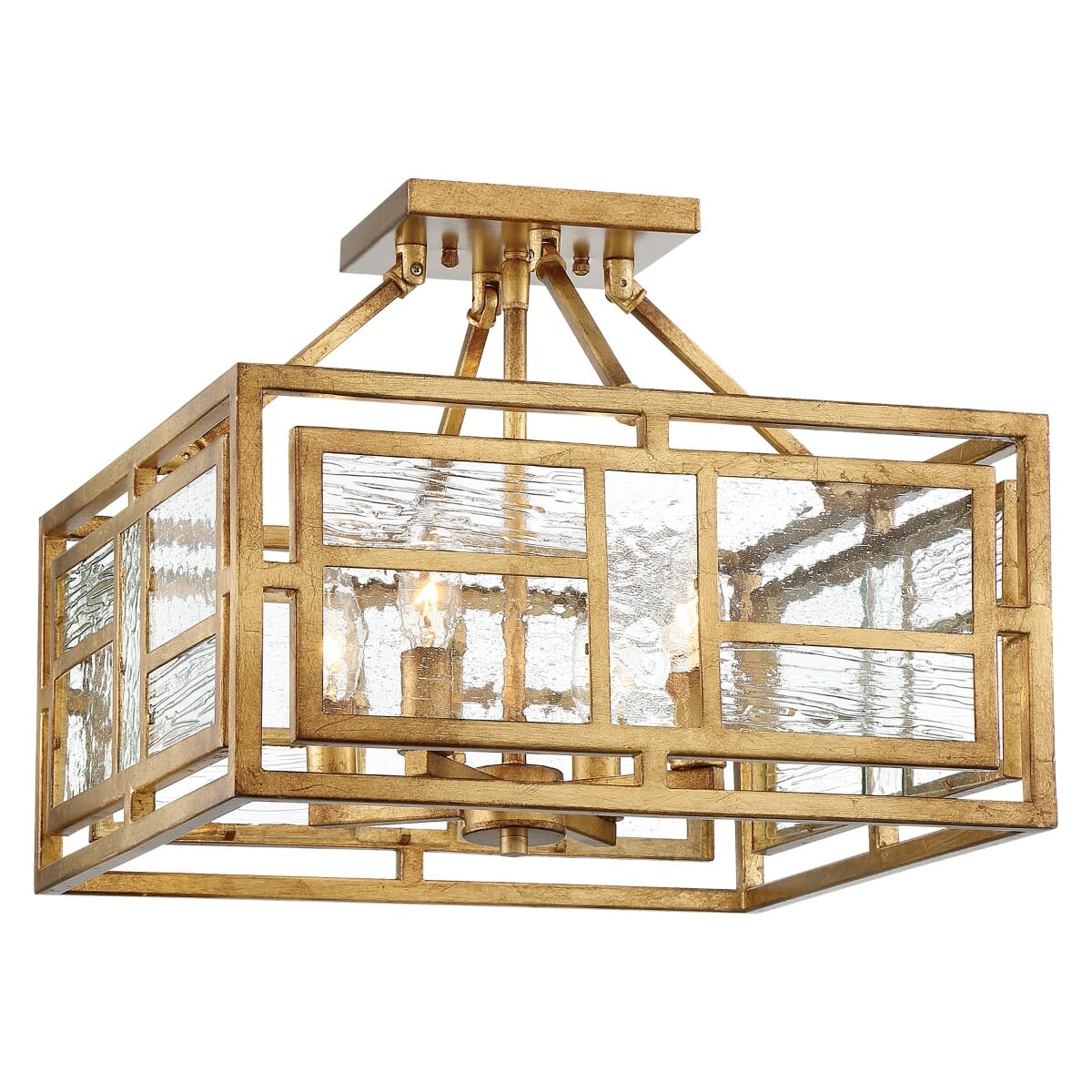 Metropolitan Edgemont Park 4-Light Ceiling Light in Pandora Gold Leaf ...