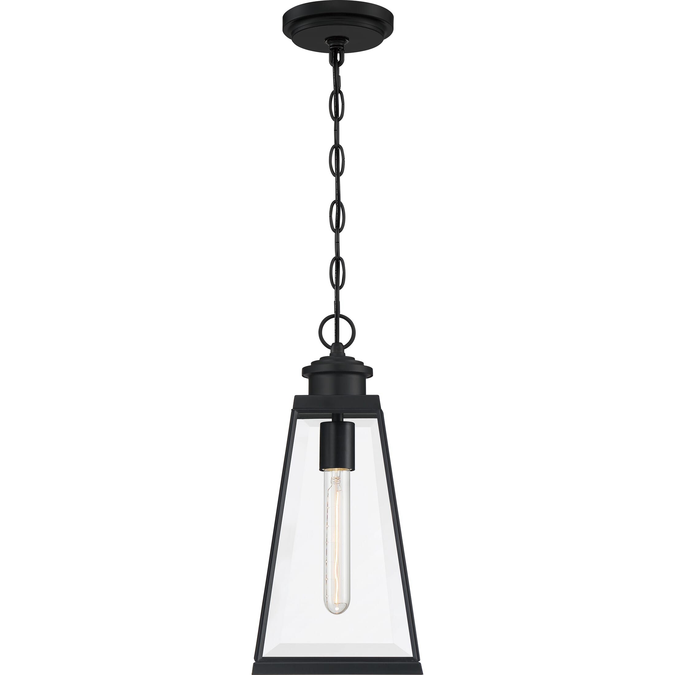 Paxton 1-Light Outdoor Hanging Lantern in Matte Black - LightsOnline.com