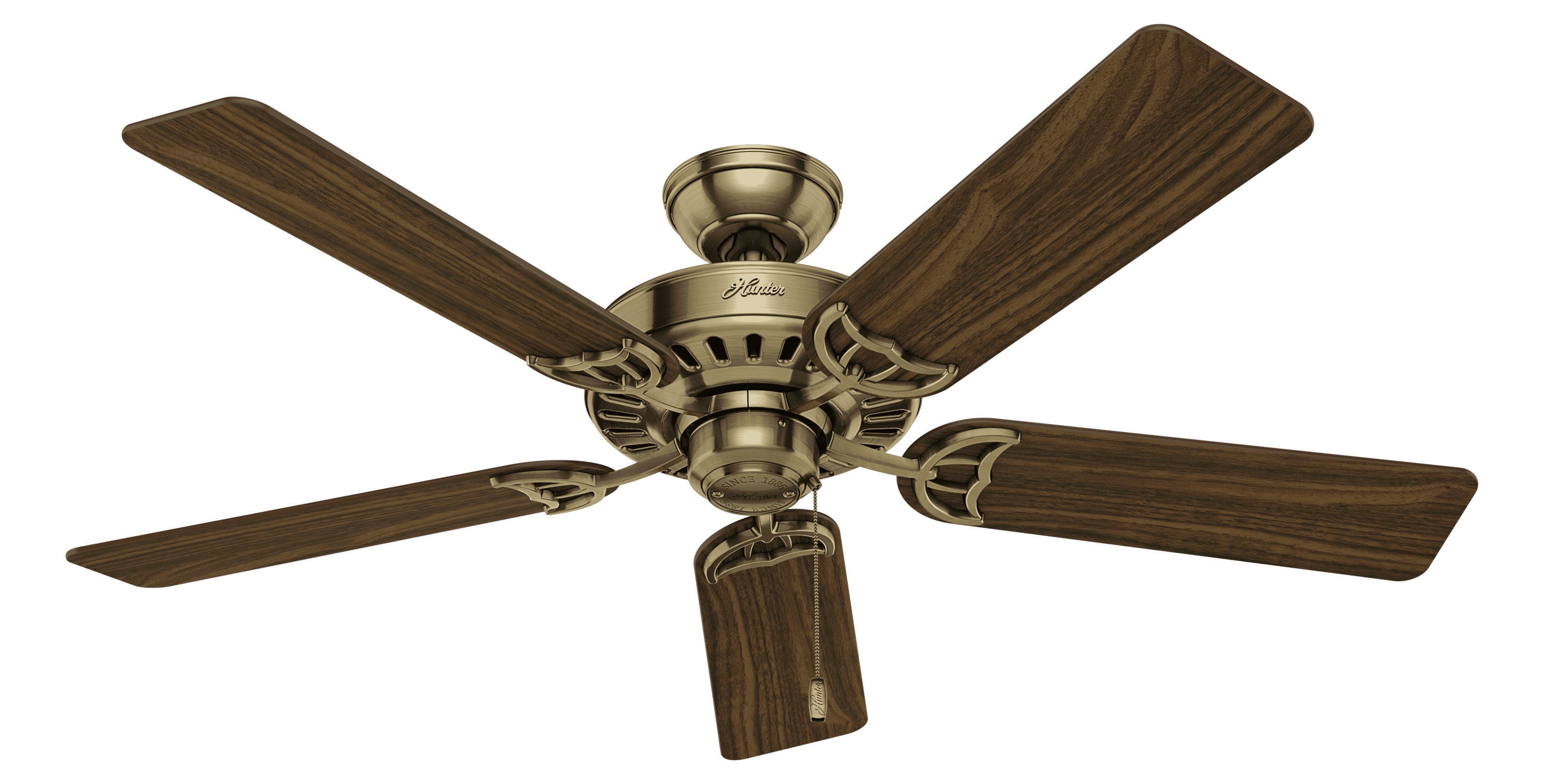 Hunter Studio Series 4-Light 52" Indoor Ceiling Fan in Antique Brass ...
