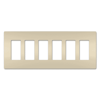 LeGrand Radiant Screwless Wall 6 Switch Plate in Light Almond ...