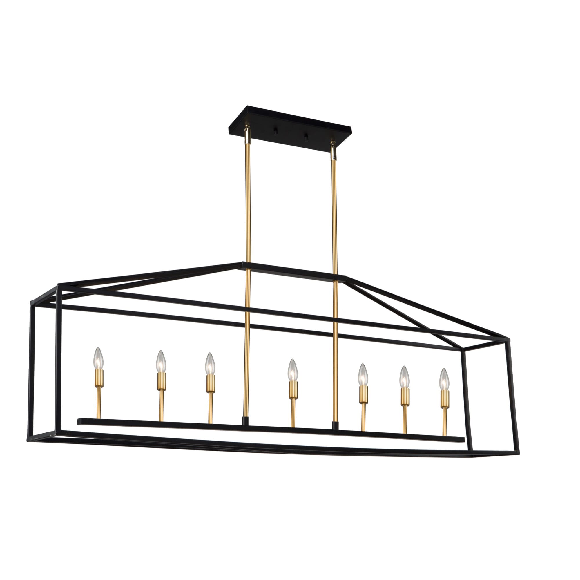 Kalco Cebu 7-Light Kitchen Island Light in Matte Black - LightsOnline.com