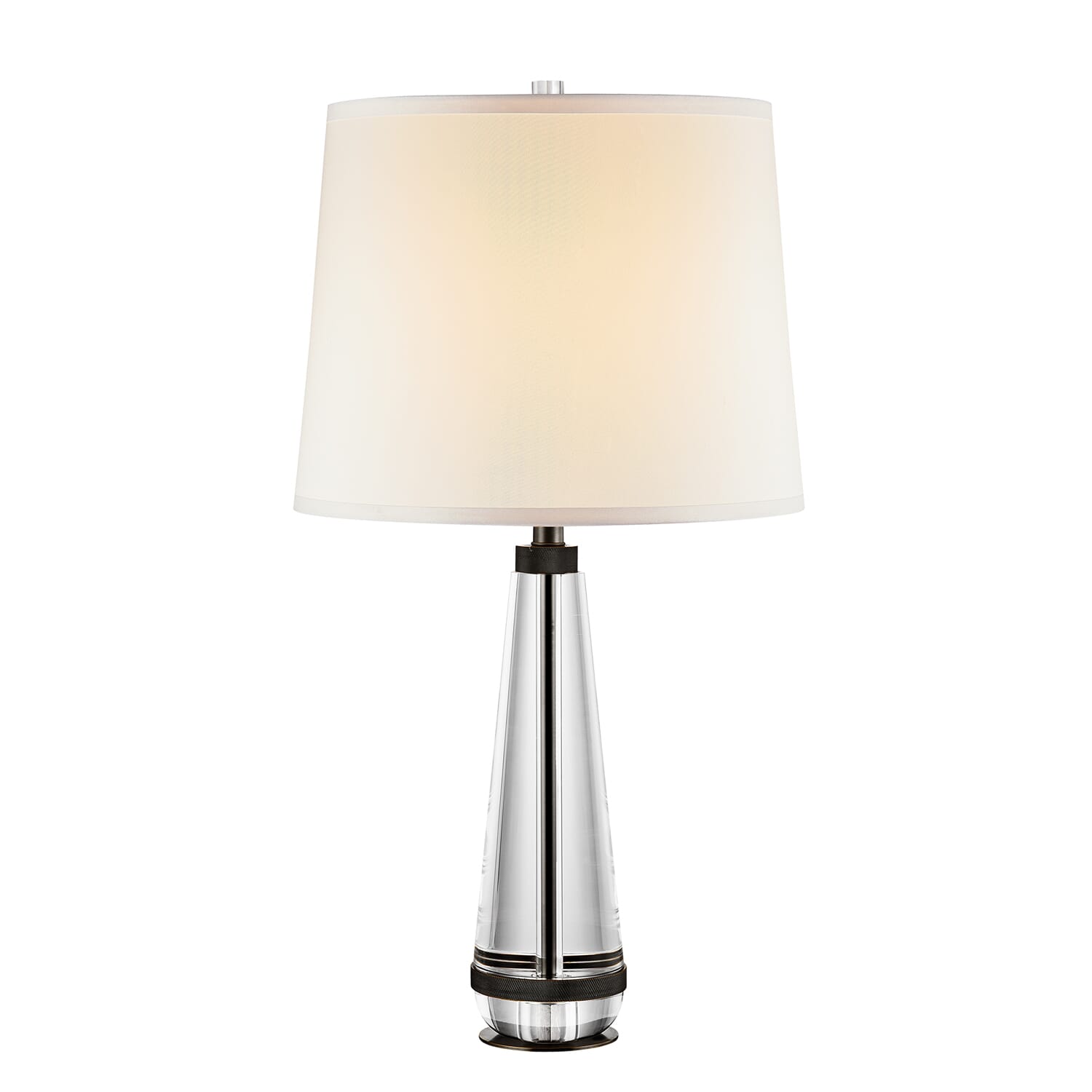 Alora Calista Table Lamp in Urban Bronze And White Silk - LightsOnline.com