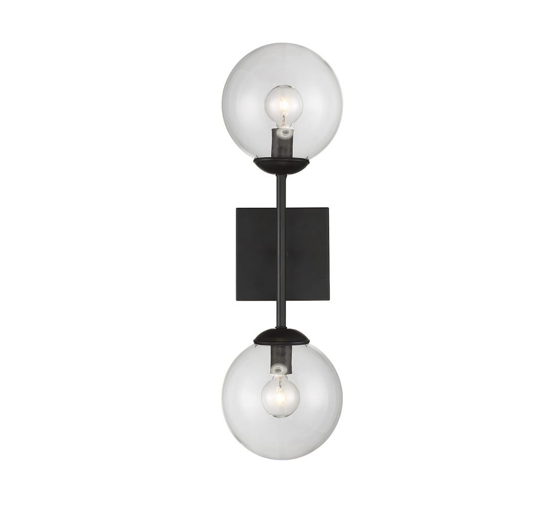 Trade Winds Angie 2-Light Wall Sconce in Black - LightsOnline.com