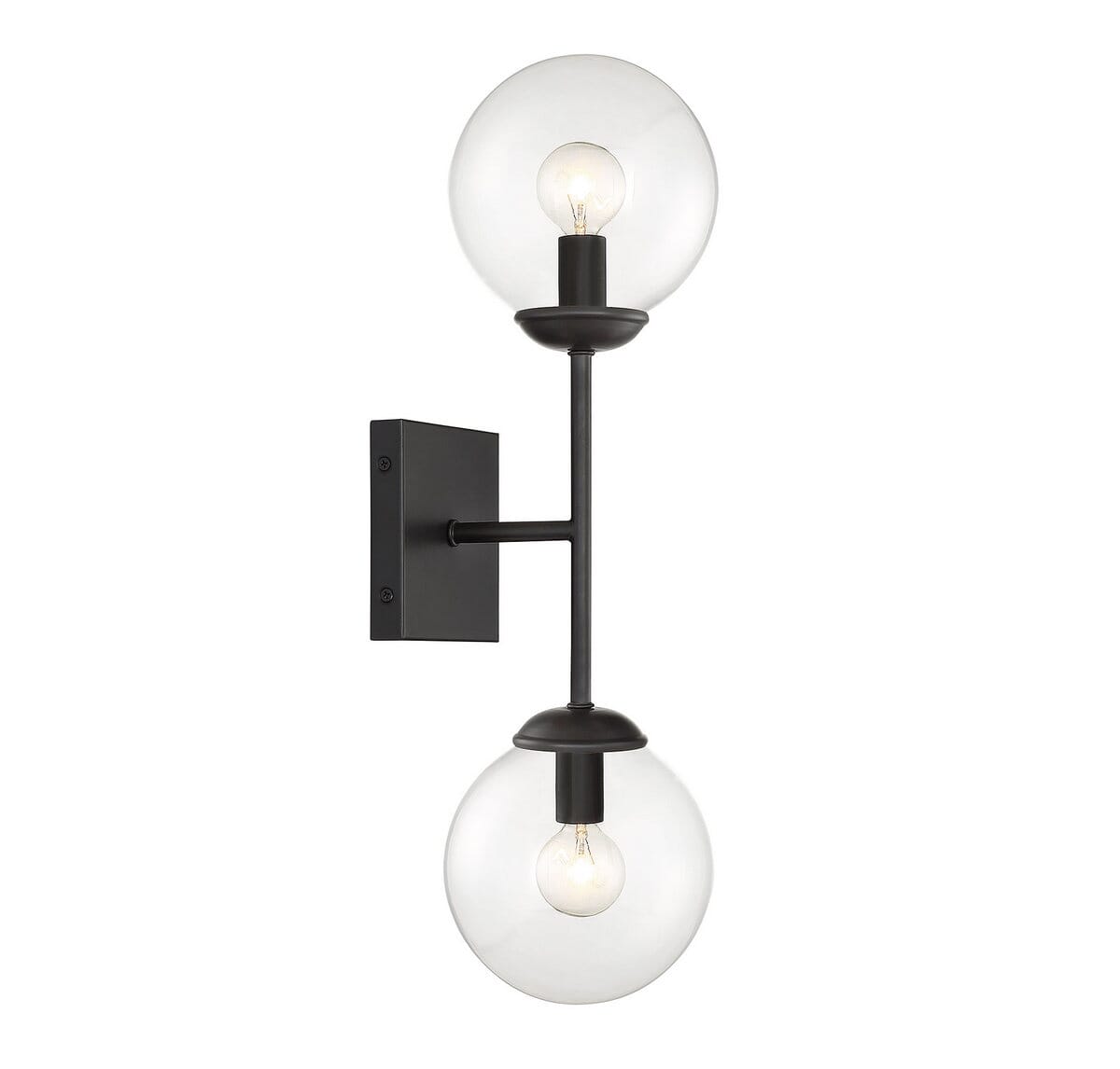 Trade Winds Angie 2-Light Wall Sconce in Black - LightsOnline.com