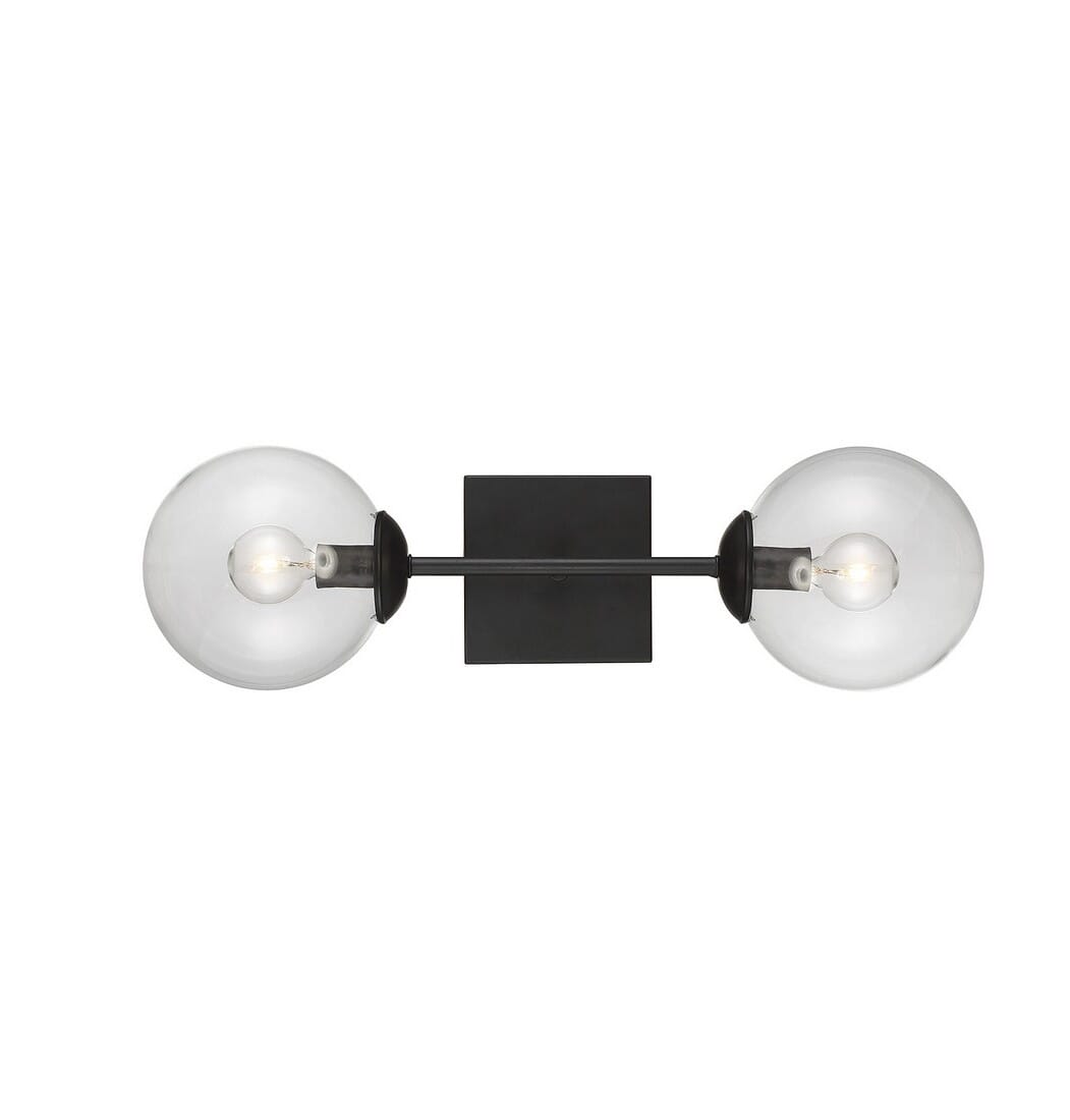 Trade Winds Angie 2-Light Wall Sconce in Black - LightsOnline.com