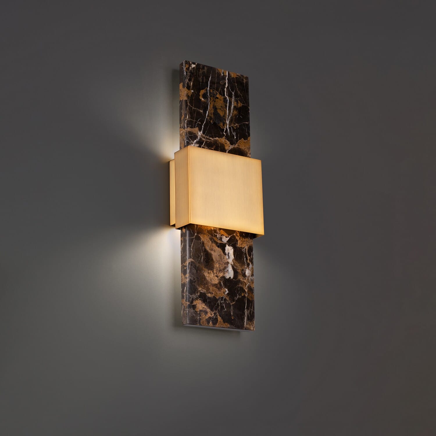 Mercer 4-Light LED Wall Sconce in Black with Aged Brass - LightsOnline.com