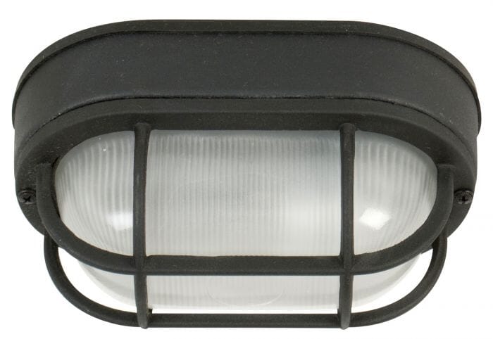 Textured Black One Light Flushmount from the Bulkheads Oval and Round ...