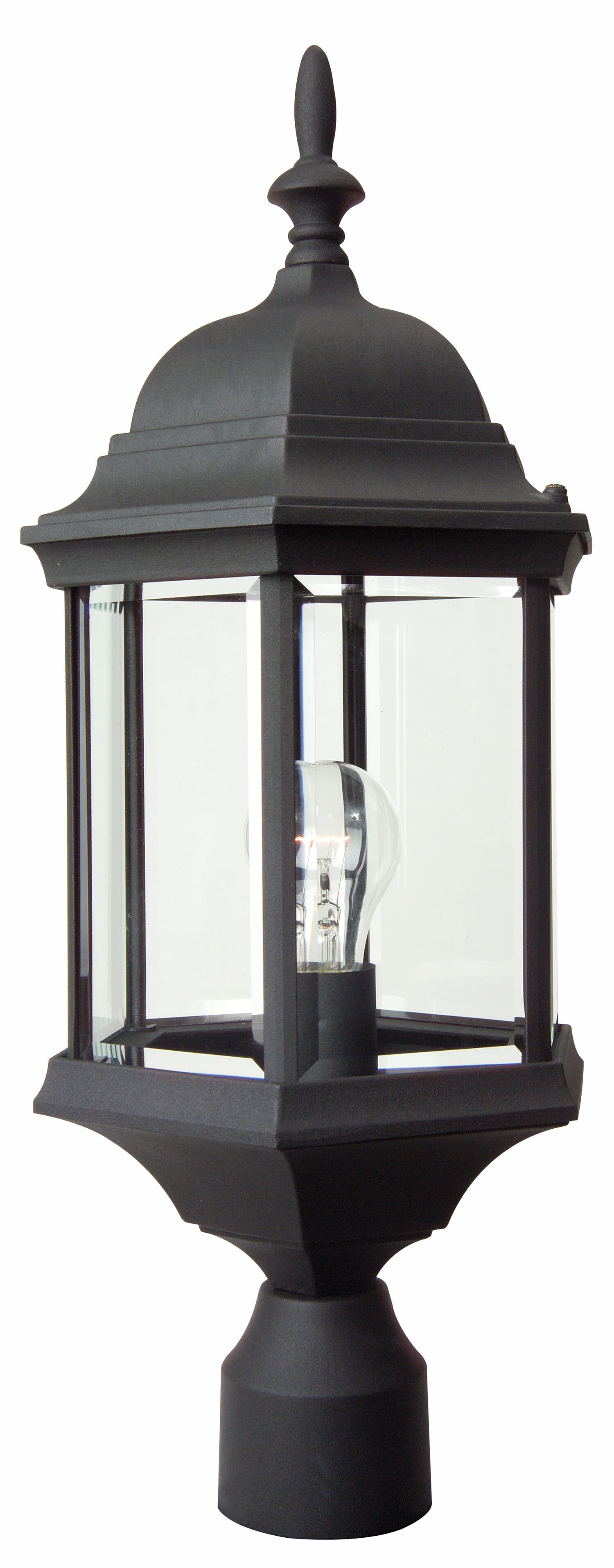 Textured Black One Light Post Mount from the Hex Style Cast Collection ...